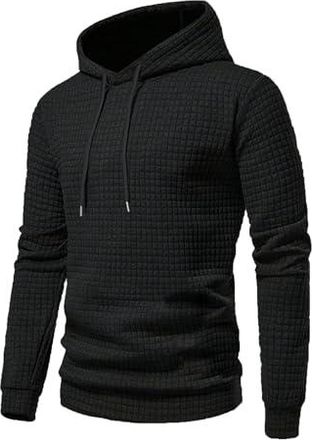 Generic Sweat &agrave; capuche uni &agrave; manches longues pour homme - Automne et hiver - Sweat &agrave; capuche &agrave; carreaux - Haut dext&eacute;rieur - V&ecirc;tements pour entra&icirc;nement int&eacute;r