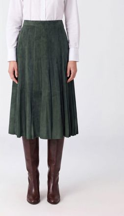 DESA 1972 Plissierter Wildleder-Midirock von mit hoher Taille
