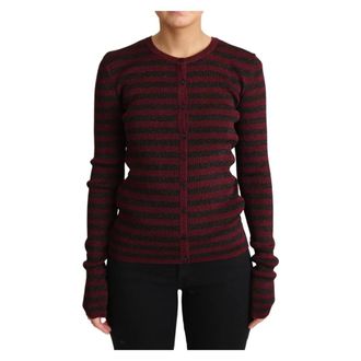 Dolce & Gabbana Femme, Pulls, Multicolore, Taille: 32 FR Cardigan Rayé de Luxe