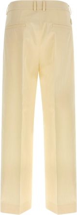Moncler Tailored Cotton Gabardine Trousers - Cream