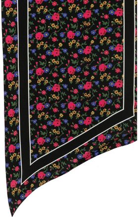Chlo&eacute; Floral Print Silk Scarf - Black