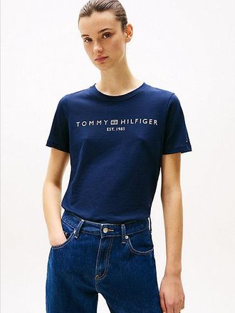 Tommy Hilfiger T-shirt en jersey à col ras-du-cou et logo