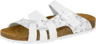 Lico Damen Bioline Flora Hausschuh, Weiß Silber, 36 EU