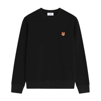 Maison Kitsun&eacute; Homme, Sweatshirts et sweats &agrave; capuche, Noir, Taille: M Fox Head Regular SweaT-shirt