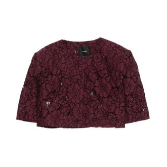 Pinko Pinko, Femme, Blouses et Chemises, Rouge, Taille: 42 FR Veste Courte Avec D&eacute;tails En Dentelle