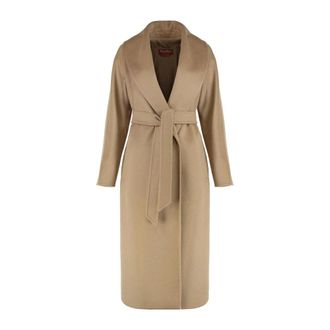 Max Mara Wollmischung Mantel mit G&uuml;rtel - - Coats - Damen - Braun - XS