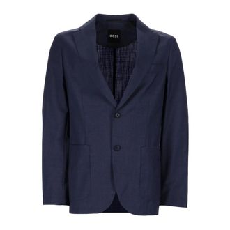 HUGO BOSS Slim-Fit Anzugjacke aus waschbarer AirWool - - Jackets - Herren - Blau - M