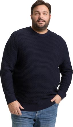 Tom Tailor Herren 1050708 Plus Size-Strickpullover mit Rundhalsausschnitt, 10668-Sky Captain Blue, 4XL