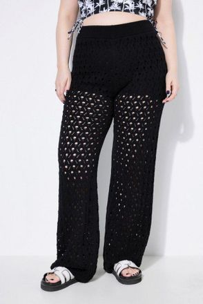 STUDIO UNTOLD Schlupfhose Hose Straight Legs Strick mit Lochmuster