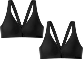Generic Lot de 2 Brassi&egrave;re Ouvert Devant Femme Soutien-Gorge De Sport Dos Nageur Bra Invisible pour Yoga Sport Brassiere Sport BH Ouverture Devant Dentra&icirc;neme