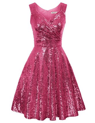Grace Karin 50s Kleid Rockabilly &auml;rmellos Partykleid Damen Vintage Kleider 50er Jahre Partykleider CL1061-17 M