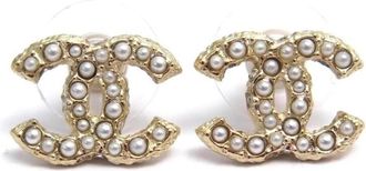 Chanel Ohrringe - NEUE CHANEL CC LOGO OHRRINGE & PERLEN A64766 NEUE - Gr. unisize - in Gold - f&uuml;r Damen