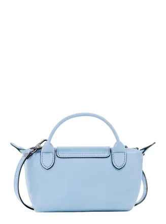 Longchamp Womens Handbag Le Pliage Xtra Light Blue Leather Calf Handbags Hand Bags