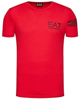 Emporio Armani T-shirt pour homme EA7 6KPT03 PJ3BZ1, manches courtes, col rond, rouge, Medium