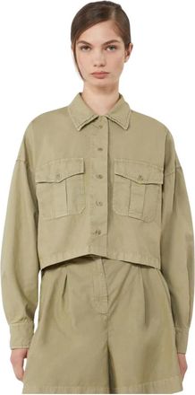 Max Mara Femme, Blouses et Chemises, Vert, Taille: 40 FR Boxy Cotton Panama Shirt