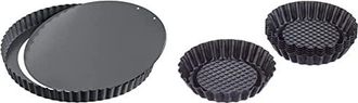 Original Kaiser La Forme Plus Tarteform mit Hebeboden 28 cm, Quicheform antihaftbeschichtet, herausdrückbarer Emailleboden & Classic Mini Torteletts 6 Stück, Tartelet