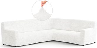 Paulato by GA.I.CO. PAULATO - Sofabezug Ecksofa-Husse aus einfarbiger Mikrofaser, kratzfestes und maschinenwaschbares Gewebe, Made in Italy - Weiß