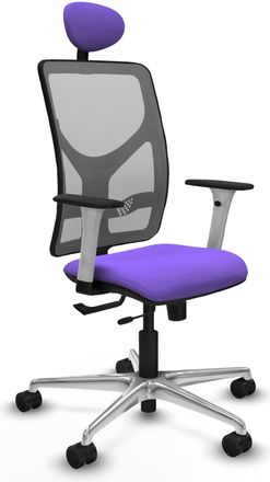 Piqueras y Crespo B&uuml;rostuhl mit hoher R&uuml;ckenlehne, mit wei&szlig;en und schwarzen Armlehnen, h&ouml;henverstellbare Lendenwirbelst&uuml;tze und festes Kopfteil, ausgestattet mit Syncro