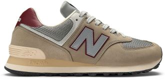 New Balance Unisex-Erwachsene 574 V2 Sneaker, Arid Stone/Monarch Burgundy, 15.5 Wide Women/14 Men
