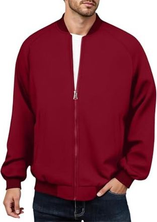Generic Veste de saison pour homme - Veste bomber - Veste dautomne avec fermeture &eacute;clair - Veste de surv&ecirc;tement sans capuche - Veste de sport pour le printemp