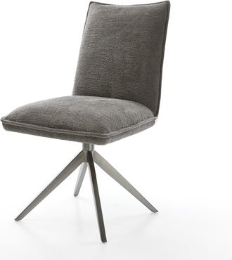 DELIFE Drehstuhl Lelio-Flex Boucl&eacute; Soft Schlamm Kreuzgestell breit Graphit 360&deg; drehbar Wippfunktion Taschenfederkern, Esszimmerst&uuml;hle