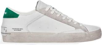 Crime London Low Top Distressed, Chaussures Mode Mode Suede, White Red, 44 EU