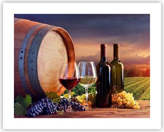 Arttor Poster ohne Rahmen Deko 50x40cm Wein Weinberg Sommer Wandposter Art Prints Wanddeko Bild Wand Kunstdruck Wandbilder Dekoration Wohnzimmer Schlafzimmer