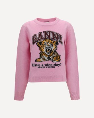 Ganni Wool graphic Sweater Female XS