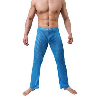Generic Pantalon de jogging long pour homme - Pantalon de yoga l&eacute;ger et respirant - Pantalon de loisirs - Couleur unie - Pantalon d&eacute;t&eacute; en maille - Coupe ajust