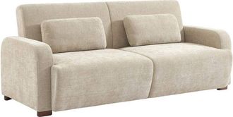 Sweeek Canap&eacute; convertible 3 places tissu L 211 x P 92 x 85cm - Dany Tissu Beige