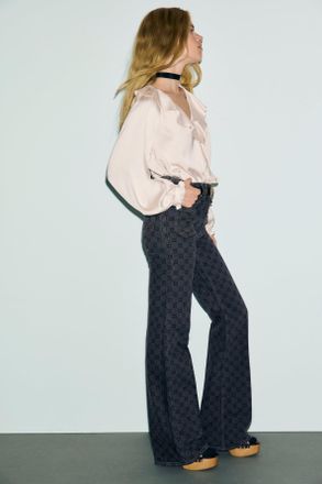 Gerard Darel Jean flare &agrave; monogramme - ANNA