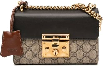 Gucci petit sac à bandoulière GG Supreme Bee Padlock (2016-2025) - Marron