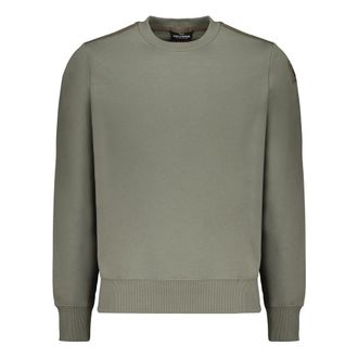 Parajumpers Geripptes Rundhals-Sweatshirt mit Logo-Patch - - Sweatshirts & Hoodies - Herren - Gr&uuml;n - M