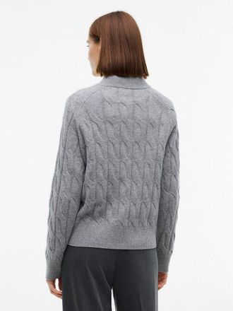 Tommy Hilfiger Strickpullover SOFT WOOL CABLE MK-NK HENLEY Wolle, mit Zopfmuster