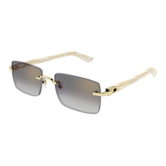 Cartier Rechteckige Sonnenbrille - - Accessories - Herren - Gelb - 57 MM