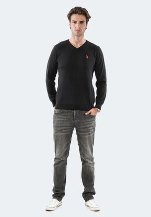 U.S.Polo Association V-Ausschnitt-Pullover Longsleeve USPhil - Herren V-Neck Classic Fit mit Logo-Stickerei Angenehme Baumwollmischung, weiches Material und sportiver Look