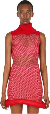 Louise Lyngh Bjerregaard Femme, Robes, Rouge, Taille: 38 FR Tennis in September Knit Dress