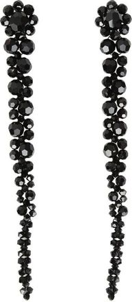 Simone Rocha Ohrringe - Long Drop Earrings With Faceted Black Beads And Fl - Gr. unisize - in Mehrfarbig - f&uuml;r Damen