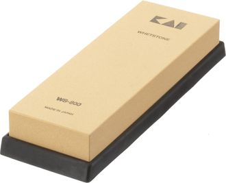 Kai Schleifstein, Körnung: 800 Feinschliff - Japanischer Messerschärfer - Stein Abziehstein Wetzstein für Messer Whetstone Abmessung: 18,5 x 6,4 x 2 cm, R