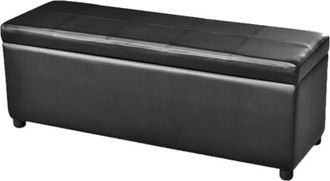 vidaXL Banc Long de Rangement, Coffre de Rangement avec Si&egrave;ge, Bout de Lit avec Compartiment, Repose-Pied de Salon Chambre, Bois Noir