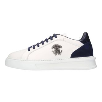 Roberto Cavalli Homme, Chaussures, Blanc, Taille: 42 EU Baskets Plateforme &agrave; Logo