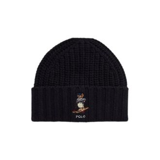 Polo Ralph Lauren unisex, Accessoires, Bleu, Taille: ONE Size Chunky Rib Bear Beanie