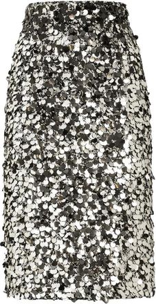 Dolce & Gabbana Femme, Jupes, Gris, Taille: 38 FR Jupe Midi &agrave; Sequins