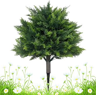 Generic Gef&auml;lschte Zedernbaum - K&uuml;nstliche Gartenpflanzen, immergr&uuml;ne Zypresse 60 cm | Dekorative f&uuml;r Outdoor, Faux -Plan gegen das Wetter mit TIPP, ideal f&uuml;r