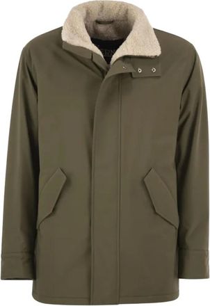 Herno Veste &agrave; col montant effet peau lain&eacute;e - Homme - Vestes - Vert - Taille: L