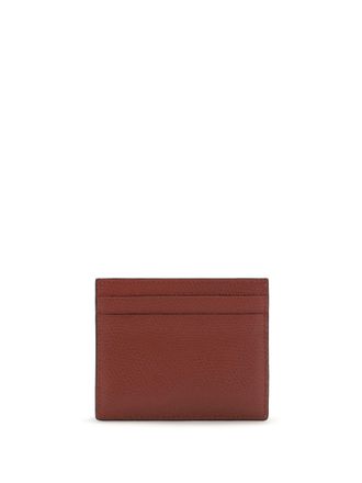 Valentino Garavani Mens Vlogo Signature Card Holder Blood Red Calf Leather Bos Taurus Wallet