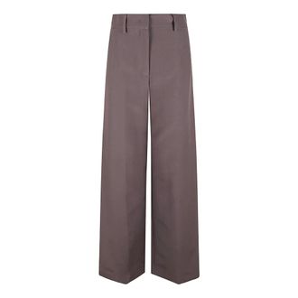 Max Mara Femme, Pantalons, Brun, Taille: 34 FR Pantalon en coton marron chocolat