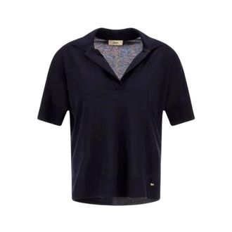 Herno Glam Knit Effect Polo - - Tops - Damen - Blau - M