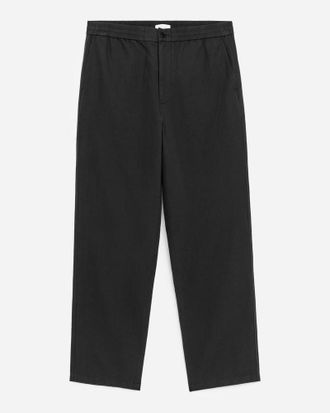Arket Hose Aus Leinenmix -Schwarz
