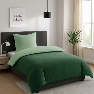 Heimtexland Teddy Flanell Wende Bettwäsche Set I Winter Bettbezug I kuschelig weich und warm I Kopfkissen 80x80 I Bettdecke 155x220 I Cashmere Touch Geschenkidee 